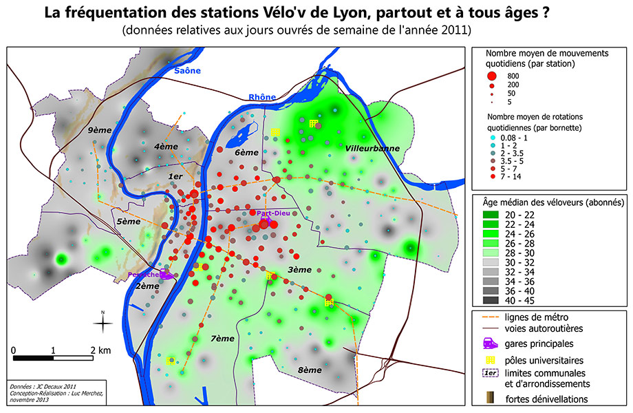 Carte à la une : la fréquentation des stations vélo’v à Lyon, partout ...