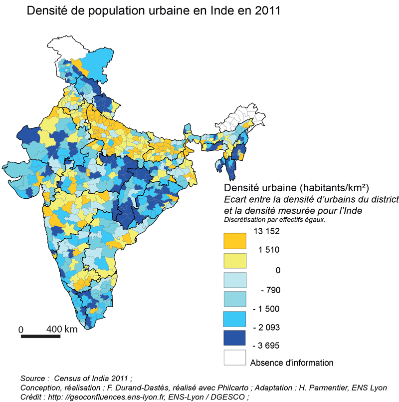 Les hautes densités démographiques de l'Inde — Géoconfluences